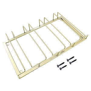 XIAOYU Wine Glass Racks, Stemware Racks, Wine Glass Rack Hanger, Stainless Steel Bar Home Cup Glass Holder, Under Cabinet Wine Glass Stemware Rack Holder, 4 Rows, Gold