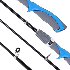 Carbon Fishing Rod Short Fishing Rod Protable Telescopic Sea Fishing Pole for Saltwater Freshwater Fishing(Blue Handle 1.2M)