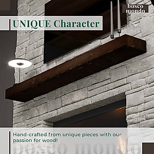 BoscoMondo Solid Wood Fireplace Mantel Shelf, Floating Mantle for Living Room, Farmhouse Rustic Wood Mantel, 60" Long- 7INCH Deep, 3INCH Thick, Easy Wall Mount with Heavy-Duty Metal Bracket