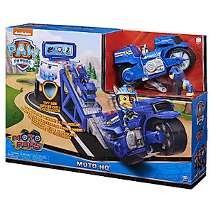 Paw Patrol, Moto Pups Moto HQ Playset Toy with Sounds and Exclusive Chase Figure and Motorcycle Vehicle