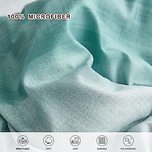 Joyreap 7 Piece Bed in a Bag Queen, Light Gray Stripes Reversible Design, Microfiber Comforter Set for All Season- 1 Comforter, 2 Pillow Shams, 1 Flat Sheet, 1 Fitted Sheet, 2 Pillowcases