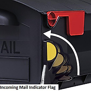 ARCHITECTURAL MAILBOXES Patriot Large Capacity, Plastic Post Mount Mailbox, Black