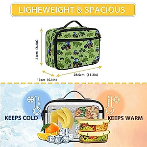 Drydeepin Cartoon Farm Tractor Kids Backpack with Lunch Box for Boys Lightweight School Bag Set 2 In 1 Backpack and Lunch Bag Middle School Primary School Student Bookbag Casual Daypack