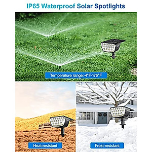 Solar Spot Lights Outdoor,Xibolar 32 LED Solar Landscape Spotlights, IP65 Waterproof Solar Powered Garden Wall Lights, Auto On/Off 2 Modes Lighting for Yard Pathway Porch Patio(Cool White/1 Pack)