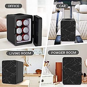 Living Enrichment Mini Fridge 4 Liter Skincare Fridge, AC 120V DC 12V Portable Small Refrigerator Cooler and Warmer for Skincare, Medications, Bedroom, Travel and Car - Black