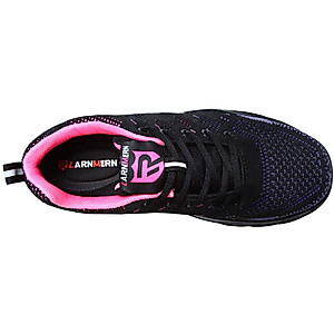 LARNMERN Steel Toe Shoes Women Tennis Comfortable Sneakers Work Lightweight Sneaker Safety Ladies Puncture Proof Women's Shoe 112K(9 Women, Purple)