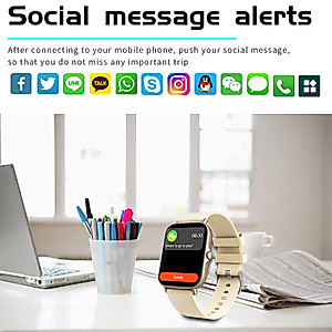 Yihou Smart Watch for Android Phones Compatible iPhone (Dial/Answer Call) Smart Watch with Text and Call Fitness Tracker Sport Watch Pedometer Step Counter Sleep Full Touch Screen Smartwatches