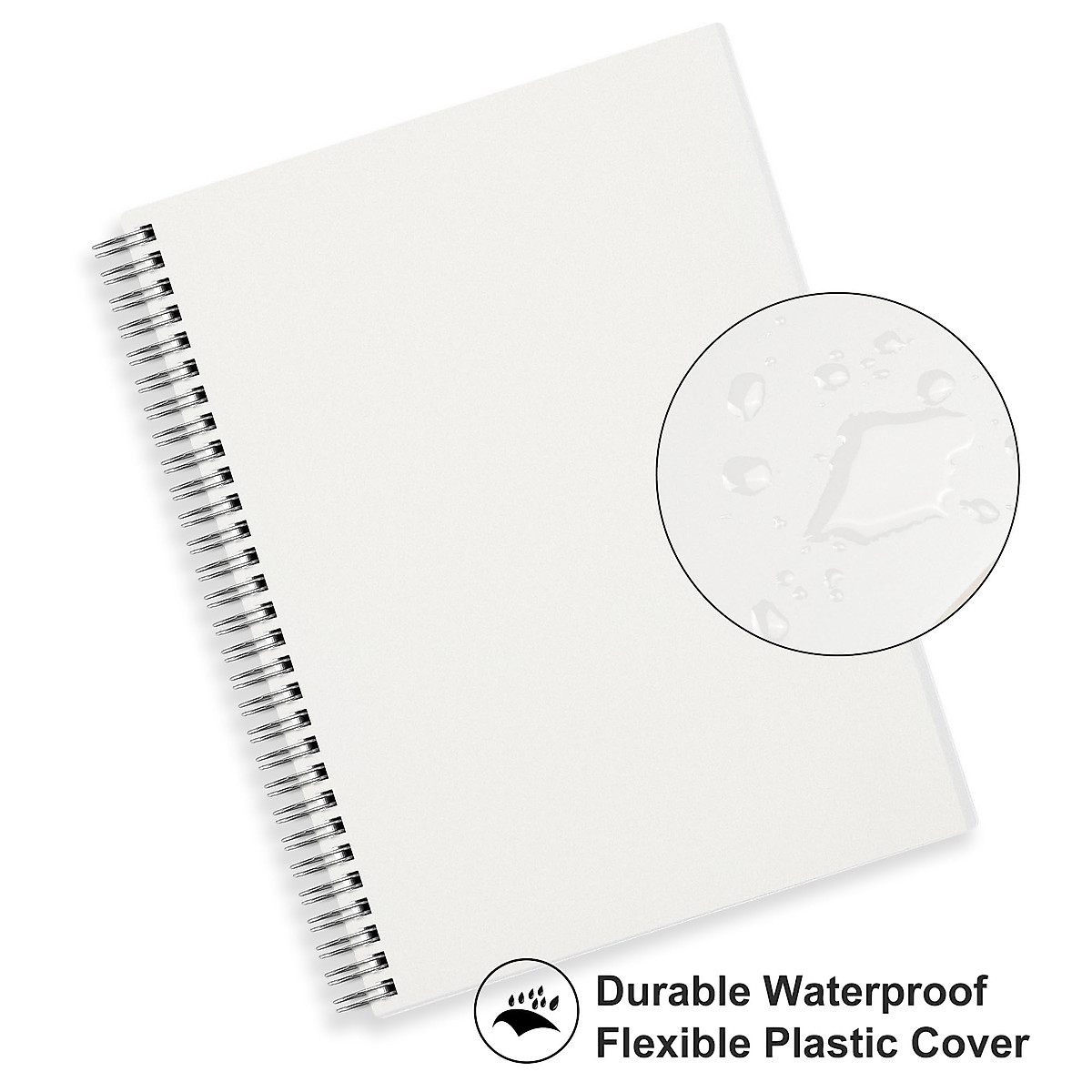 RETTACY Blank Journal Notebook, 2-Pack, B5 Blank Spiral Notebook with 160 Pages per Pack, Medium 7.6'' × 10'', 68 LB/100 GSM Thick Paper, Flexible Plastic Cover, for Sketching, Drawing