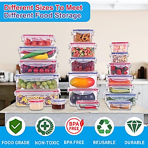 52-Piece Large Food Storage Containers with Lids Airtight, Health Material 85oz Leakproof Reusable Plastic Storage Containers, for Lunch, Meal Prep, and Leftovers, Kitchen Organizer, Freezer Container