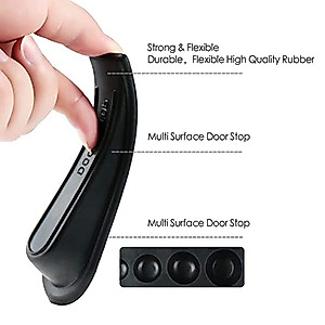 Rubber Doorstopper Wedge Suitable for All Floors Non-Scratching and Anti-Slip Design (5 Packs)