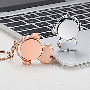 Novelty Cute Cartoon Flash Drive 64GB Thumb Drive Memory Stick for PS4/PC/Laptop/Computer/External Storage Data/Photo/Video(Silver-Smile)