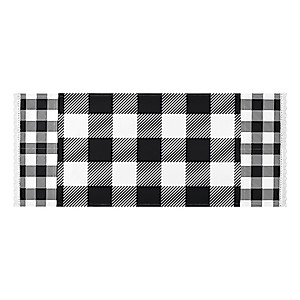 Black White Plaid Laundry Machine Cover Buffalo Checkers Plaids Dryer Top Covers Anti-Slip Fridge Dust Cover, Roller Washing Machine Top Cover Load With 4 Storage Bags