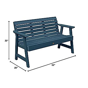 highwood Weatherly Garden Bench, 4 Feet, Nantucket Blue