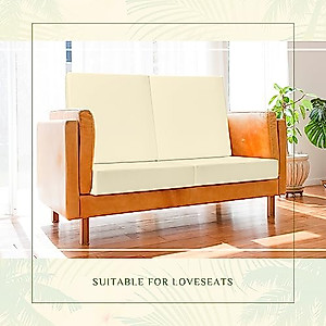 Batiyeer 8 Pcs Outdoor Cushion Slipcovers Patio Chair Cushion Covers Replacement Waterproof Square Outdoor Seat, 20 x 20 x 4 Inch (Solid Beige)