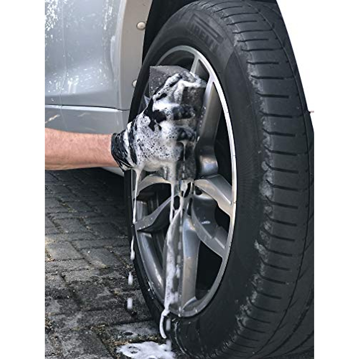 Glart 44WSA Set of 2 Sponges Anthracite for Car Wash Rims Paint 18 x 12 x 6 cm, 78 x 50 cm