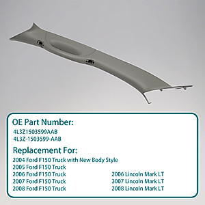 HQPASFY A Pillar Interior Trim Handle Driver Side Gray LH Compatible with 2004-2008 Ford F150 2006-2008 Lincoln Mark LT Replace# 4L3Z1503599AAB, 4L3Z-1503599-AAB