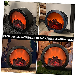 Uonlytech Simulated Fireplace Wind Lamp LED Nightlight Faux Fireplace LED Decor Living Room Light Tabletop Lamp LED Flame Lamp Simulated Fireplace Light LED Plastic Desk Lamp Desktop Lamp