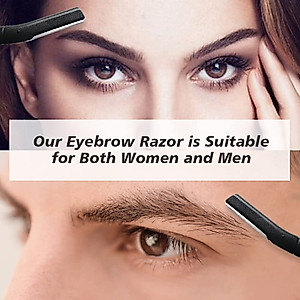 Adurora Eyebrow Razor Eyebrow Kit, 6 in 1 Eyebrow Grooming Set, Eyebrow Trimmers Set Brow Razors Trimmer 3 Pack, 1 Eyebrow Scissor, 2 Eyebrow Brush and 3 Razor Blade Refills, Black, E3-6pcs-black