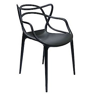 2xhome - Set of 6 Black Dining Room Chairs - Modern Contemporary Designer Designed Popular Home Office Work Indoor Outdoor Armchair Living Family Room Kitchen