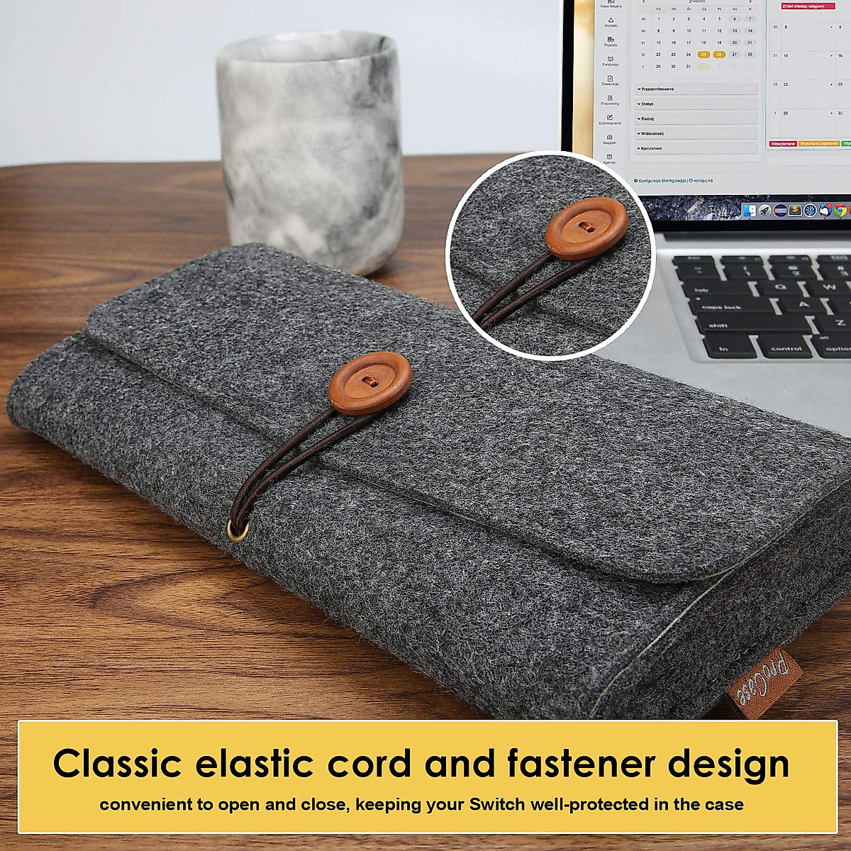 ProCase Carrying Case for Nintendo Switch Lite, Portable Travel Carrying Bag Ultra Slim Professional Protective Felt Pouch for Nintendo Switch Lite 2019 with 5 Game Cartridges Holders -Black