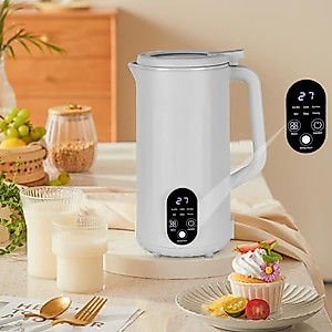 Automatic Soy and Nut Milk Maker,27oz/800ml,Food Processor,Rice Paste,Juice,Baby Food Hot Blender, Smoothie,Corn,Crushing Ice,Delay Start/Keep Warm & BPA Free (White)