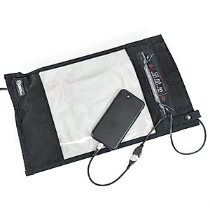 Mission Darkness Window Charge & Shield Faraday Bag for Tablets // Includes USB Filter, Transparent Window, and Cable Set for Data Extraction and Charging Devices While Shielded from RF Signals
