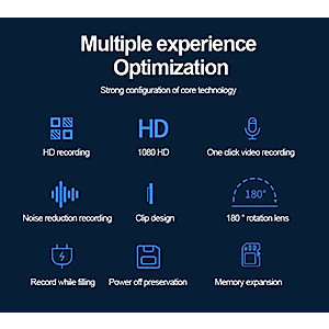 Hidden Spy Camera Mini Body WiFi Camera Wireless Pen Security Nanny Cam,Home Security Dog Camera Indoor Outdoor Camera, App Remote View Loop 180° Rotation Built-in Battery Camera no WiFi Needed