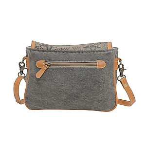 Myra Bag Western Leather Messenger Bag for Women - Upcycled Canvas Shoulder Crossbody Bag