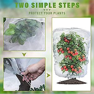 SATOCVAY Insect Bird Barrier Netting, 6 PCS Netting for Garden Protection with Drawstring, Plant and Fruit Tree Netting Barrier Bags, Durable Plant Cover for Plant, Fruit, Flower, Vegetable