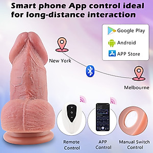 Anal Dildo Thick Huge Dildo with Suction Cup, Big Monster Silicone Fantasy Dildo for Men, 6 Inch Giant Soft Realistic Dildos for Women, Fat Massive Waterproof Vibrator, Wide Fake Penis