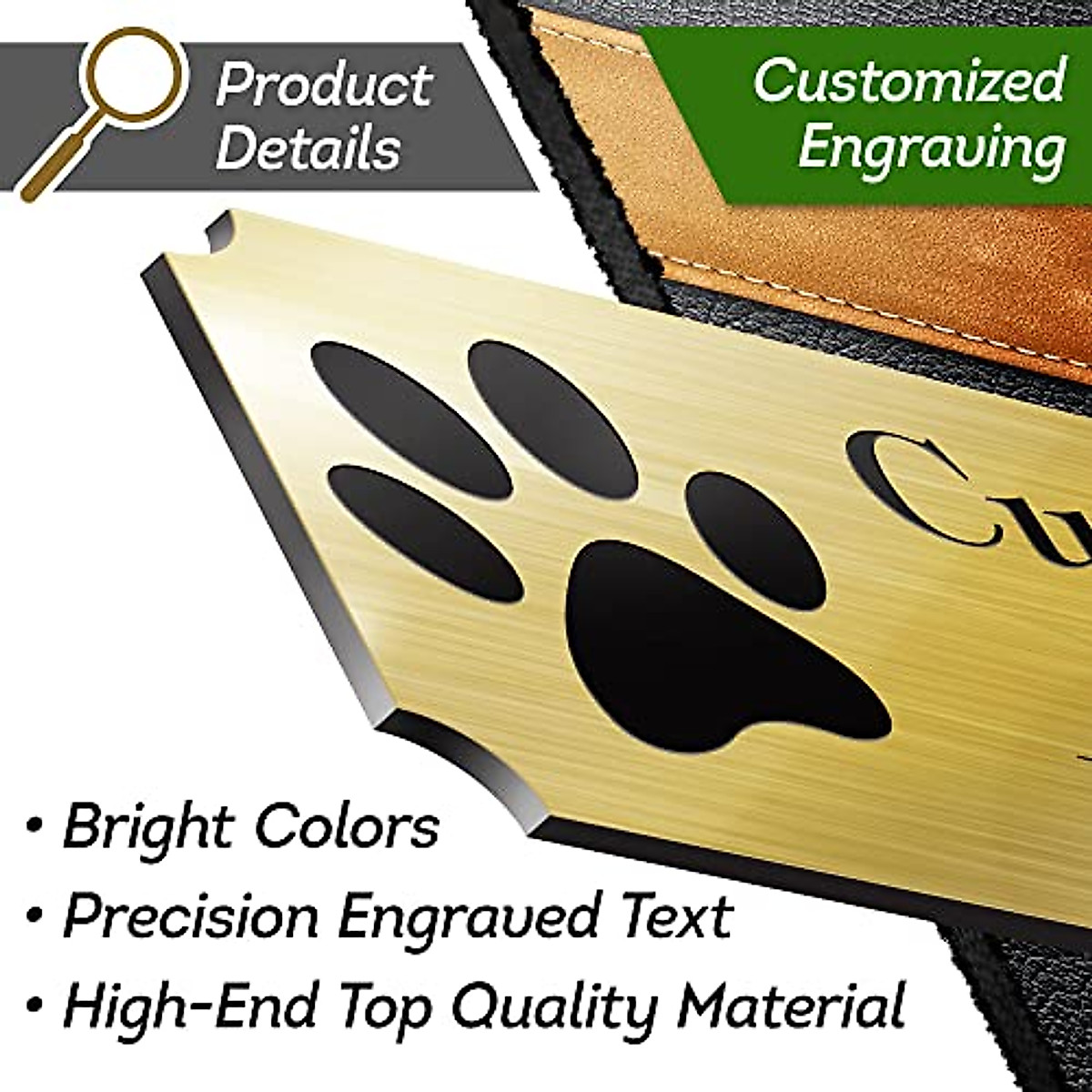 Engraved Name Plate, Personalized Name Plaque - 3x6 Inch, 18 Colors, 72 Icons, 4 Corner Styles, 12 Fonts Styles, 5 Mounting Options - Made by My Sign Center, USA (Iconic)