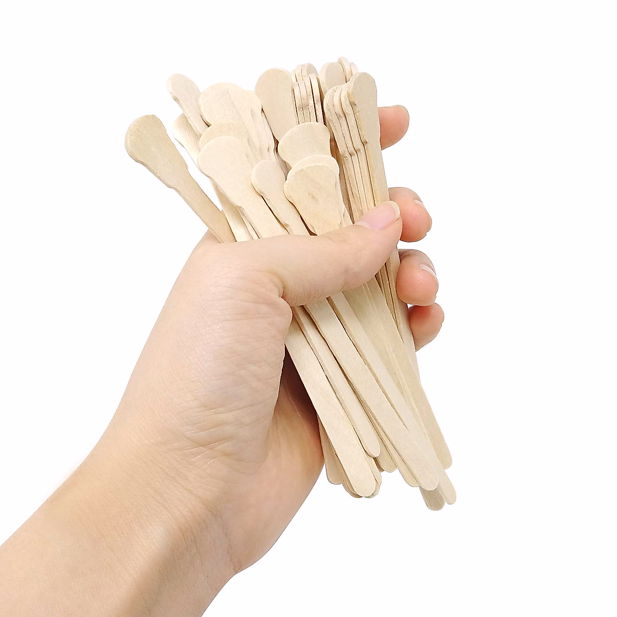 Honbay 100PCS Wooden Wax Sticks Wax Spatulas Applicator Sticks for Face Lip Hair Eyebrow Removal (4.9 Inch)