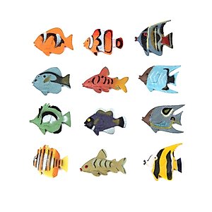 Fun Central 24 Pieces - Mini Tropical Fish Party Favor, Fish Figure for Kids - Assorted Styles