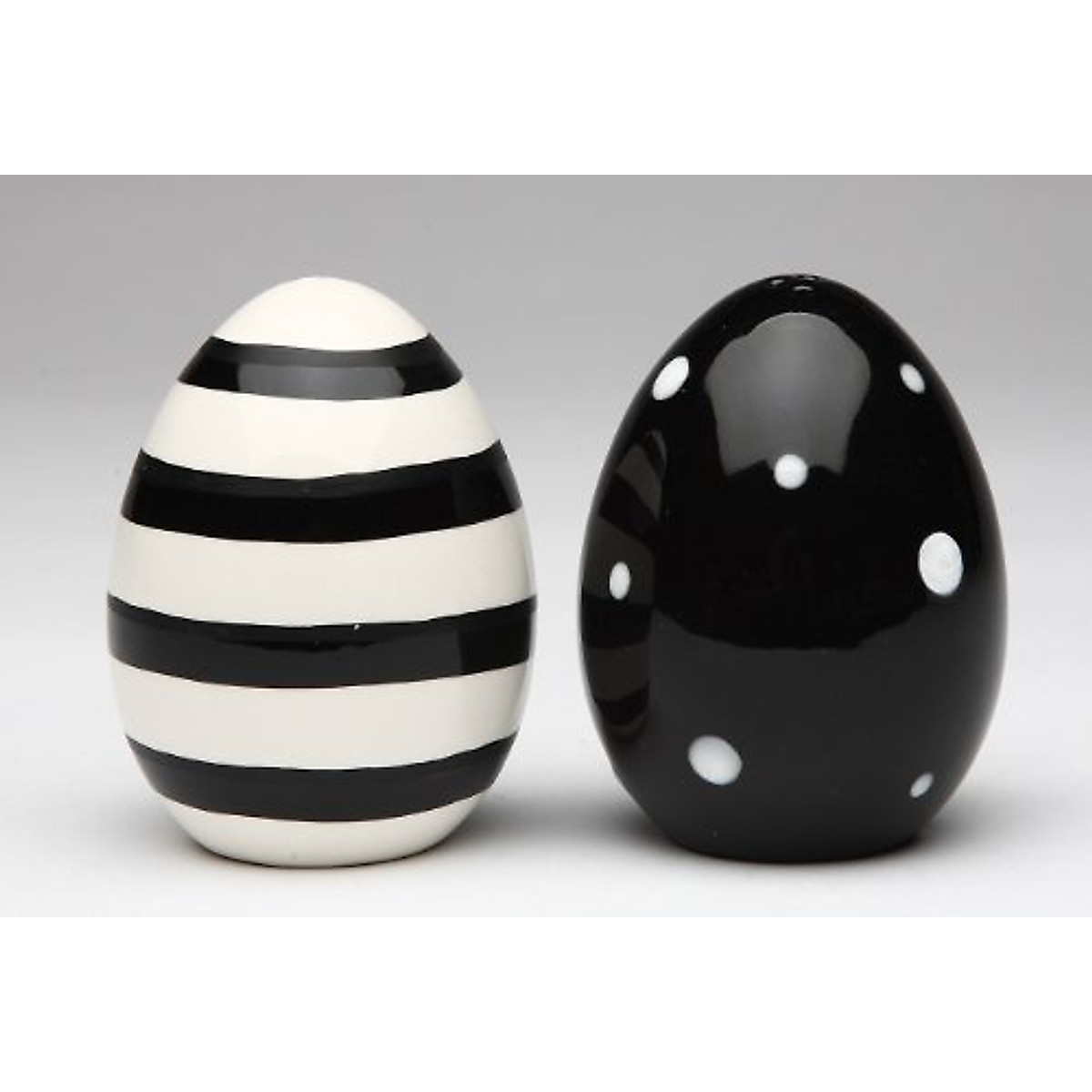 Appletree Black and White egg Salt & Pepper, 2" X 2" 2 3/4" H