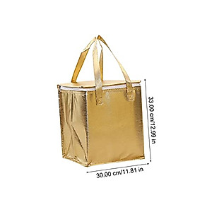 Luxshiny 2pcs Delivery Shopping Grocery Carrying and Design Thermal Aging Sturdy Zipper Item Hiking Bags Soft Insulation Capacity Camping Holder Away Warmer Cold Tote Carrier M Convenient