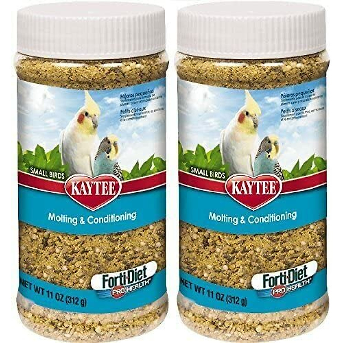KT (2 Pack) Kaytee Forti-Diet Pro Health Molting & Conditioning Supplement for Small Birds, 11 Ounces Per Pack