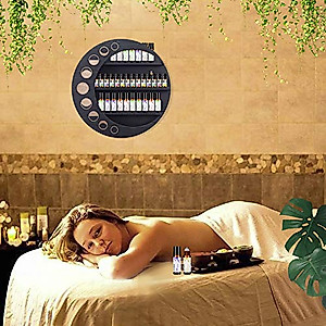 SSISSI Black Crescent Moon Shelf - Crystal Display Shelf - Nail Polish Rack, Crystal Holder & Essential Oil Organizer - Display Shelves For Collectibles - Moon Phase Wall Hanging 3 Tier Crystal Decor