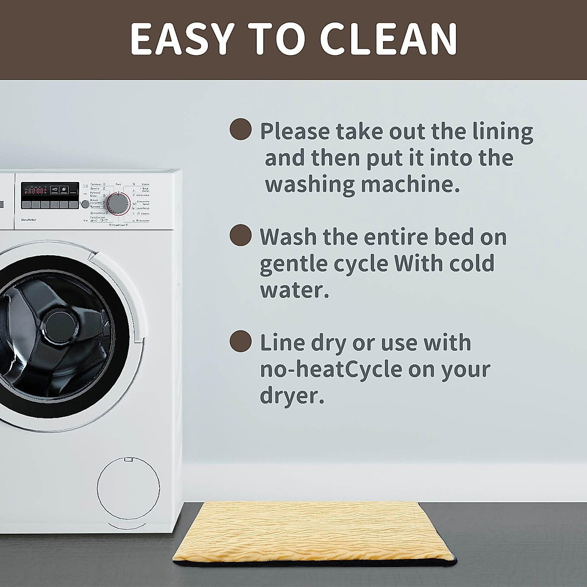 AUPETEK Self-Warming Cat Bed Indoor/Outdoor Super Soft Self Heating Pet Mat Washable Thermal Pad for Cat & Dog 21x15.7 inch