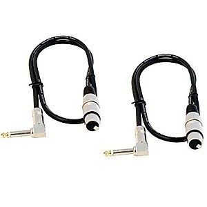 Audio2000'S ADC2027X2 2-Pack XLR Female to 1/4-inch TS Right-Angle Plug Microphone Cables with Wires Made of Oxygen Free Copper, 3 Feet