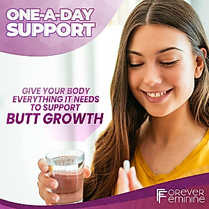 Forever Feminine Premium Butt Enhancer Pills - Big Butt Growth Formula - Shape, Lift, and Firm - Bigger Booty Glute Enhancement Products - 60 ct