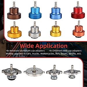 BTSHUB 14 pcs Radiator Pump Pressure Tester Tool Kit Vacuum Pressure Cooling System Tester