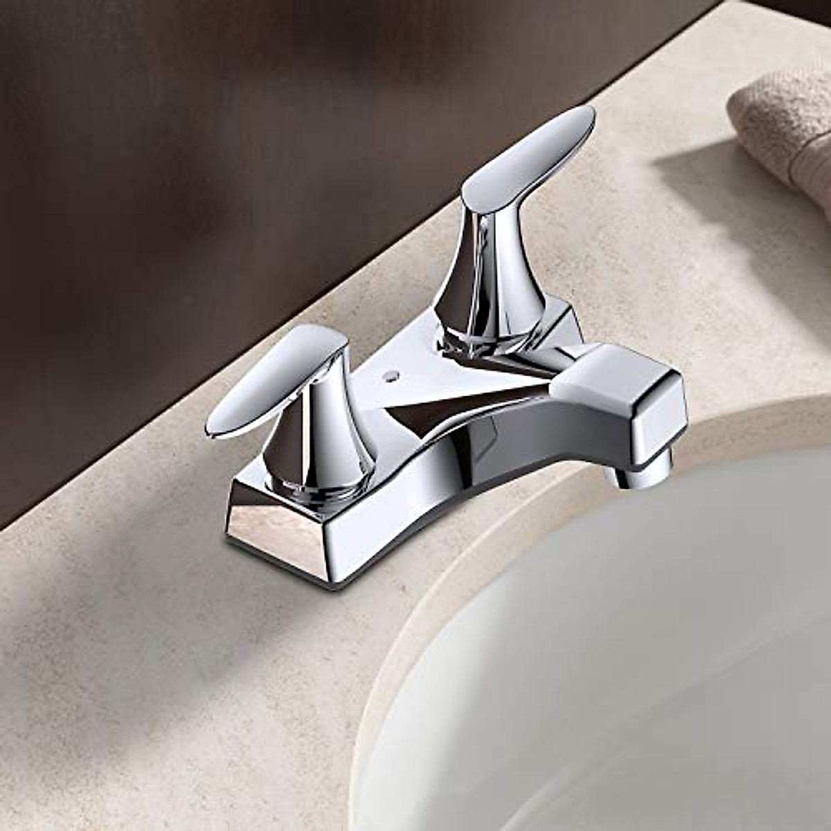 Innova Rhondonite Two Handle Non-Metallic Bathroom Faucet with Easy Install QuickNut and ClogFREE PopUp Drain