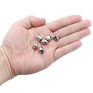 1/4-20 Acorn Cap Nuts, 50 pcs 304 Stainless Steel 18-8 Hardware Nuts, Bright Finish M6 Hex Nut