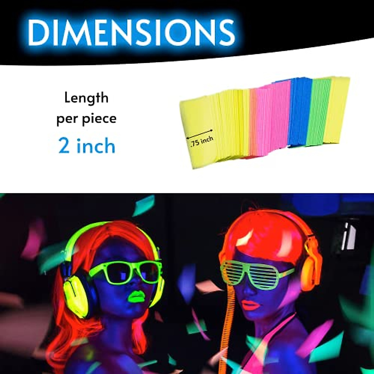 20000 Pieces Glow King Blacklight Reactive Paper Confetti | Premium UV Fluorescent Glow Party Supplies for Decorations and Birthdays | Ideal for Bachelorette, New Year, Wedding, and Events