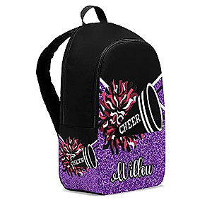 Deven Sport Gold Glitter Black Personalized Casual Backpack,Custom College School Travel with Name Daypack Laptop 17 Inch for Boys Girs One Size
