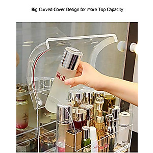 MOOCHI Professional Large Cosmetic Makeup Organizer Dust Water Proof Cosmetics Storage Display Case with Drawers