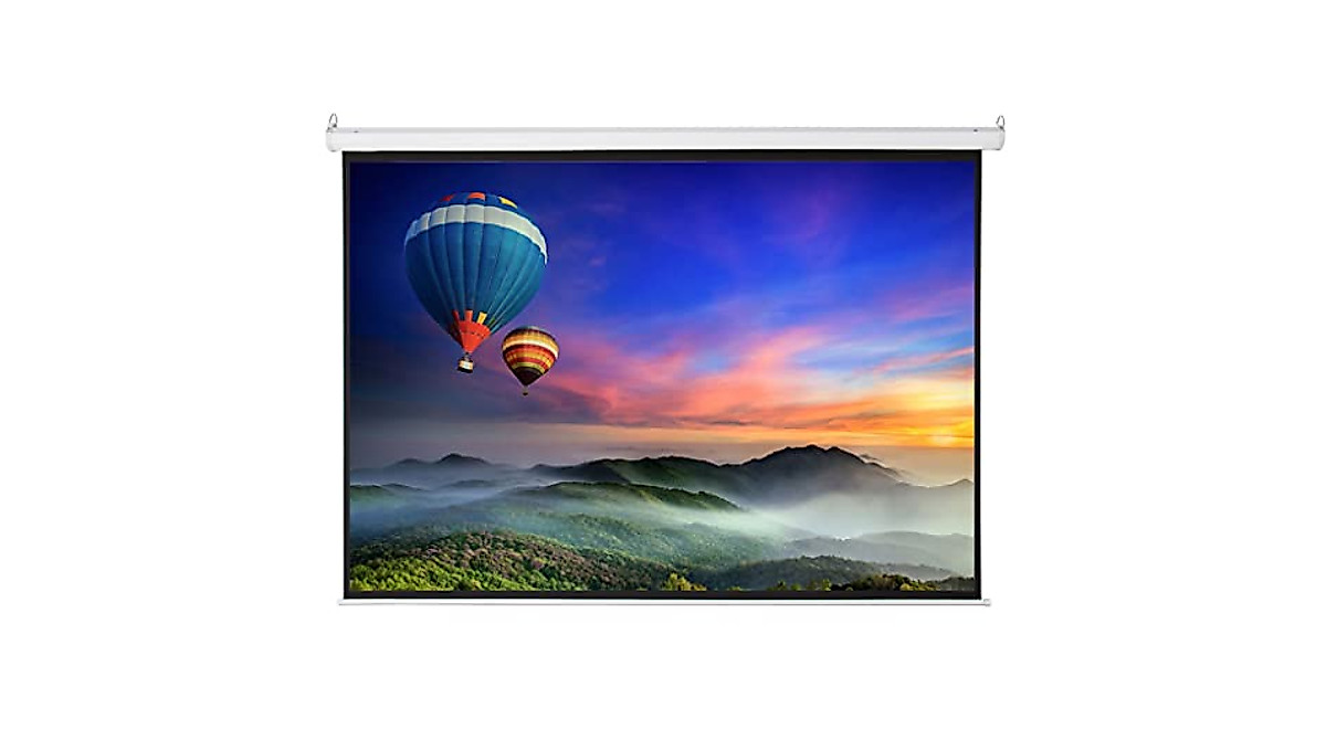 Motorized 100" Projector Screen with Remote | Auto-Locking & Portable