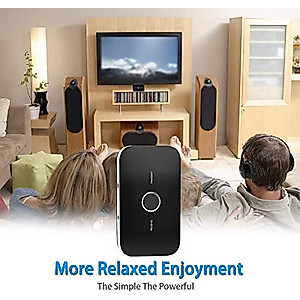 Bluetooth Transmitter Receiver, 2-in-1 Wireless Bluetooth Audio Adapter, 3.5mm AUX RCA Adapter, RCA Bluetooth Adapter for TV/Car/PC/Headphones Home Stereo System