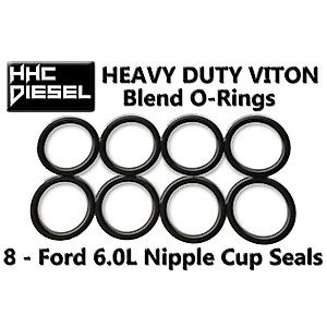 HHC Diesel - Ford 6.0L Leakproof Nipple Cup Master Kit - Everything You Need to Rebuild Your Oil Rail With Tool & Ball Tubes (8: Nipples, 8: Seals & Tool) F60L-NIPPLEKIT