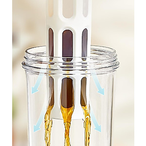 34oz Cold Brew Coffee Maker with Mesh Filter, Portable Cold Brew Cup for Tea Coffee (Black)